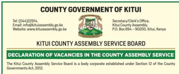 Download Kitui Public Service Board Jobs Application Form - Jobs Miller ...