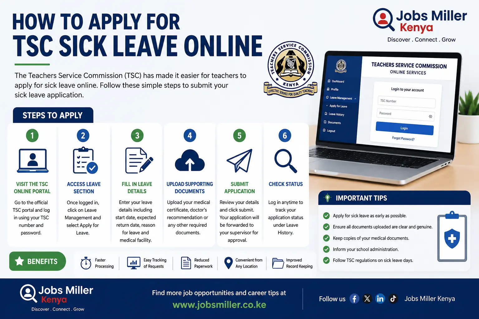 How to apply for TSC sick leave online - Jobs Miller Kenya